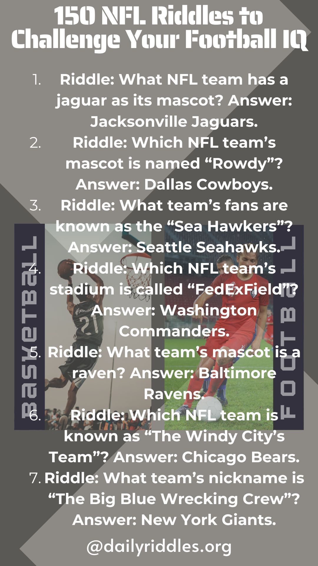 150 NFL Riddles to Challenge Your Football IQ: Daily Riddles
